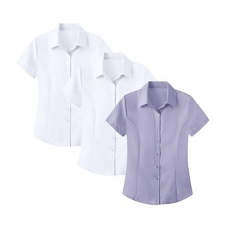 Generic Tenue formelle dentrevue pour femme V&ecirc;tements sans repassage Chemise &agrave; manches courtes pour femme Chemise daffaires &agrave; manches courtes pour col en V T-