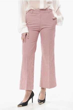 Ql2 Quelledue Chino Trousers MELODY, Cotton-Blend With Awning Stripes size 38