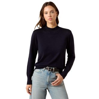 Ariat Womens Coney Sweater Long Sleeve in Show Navy, Size X-Large, by Ariat
