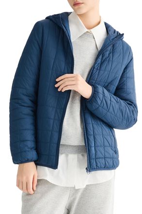 Orolay Damen Leichte Steppjacke mit Kapuze, Packbare &Uuml;bergangsjacke Warm Gef&uuml;tterte Winterjacke mit Rei&szlig;verschlusstaschen, Winddichte Reisejacke f&uuml;r Herbst u