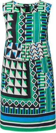 Ulla Popken Minikleid Jerseykleid Bord&uuml;re Rundhals &auml;rmellos Taschen