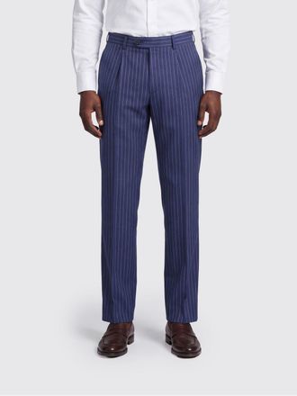 Brunello Cucinelli Pantalon de costume slim en laine vierge &agrave; rayures tennis