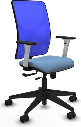 Piqueras y Crespo B&uuml;rostuhl mit verstellbarer R&uuml;ckenlehne, mit wei&szlig;en und schwarzen Armlehnen, h&ouml;henverstellbare Lendenwirbelst&uuml;tze, ausgestattet mit Syncro/Traslack. B