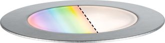 Paulmann 94751 Plug & Shine LED Bodeneinbauleuchte Floor Smart Home Zigbee rund IP67 2W 65lm dimmbar 70mm Edelstahl RGBW seewasserresistent