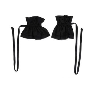 Ann Demeulemeester Suna R&uuml;schenmanschetten mit rohem Rand und verl&auml;ngerten B&auml;ndern - - Accessories - Damen - Schwarzk - XS/S