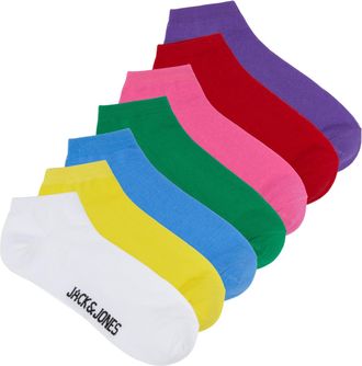 Jack & Jones JACCOLORFUL SOLID SHORT SOCKS 7 PACK