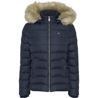Tommy Jeans Faux Fur Kapuze Daunenjacke Slim Fit - - Jackets - Damen - Blau - L