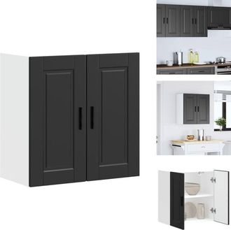 vidaXL Küchen-Hängeschrank Porto Schwarz Holzwerkstoff - Küchen-Wandschrank - Küchen-Wandschränke - Wandschrank Küche - Küchenschrank