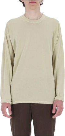 Roberto Collina Homme, Tops, Vert, Taille: L Maglia girocollo in crepe di cotone