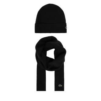 Lacoste Set Schal und M&uuml;tze Lacoste RB5385 Schwarz