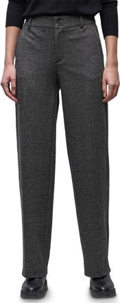 Street One Damen 3817212 Straight Leg Melange Hose, Black, 42W x 32L