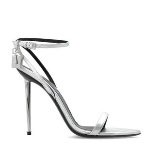 Tom Ford Laminated Nappa Leather Padlock Pointy Naked Sandal - - Shoes - Damen - Grau - 38 1/2 EU