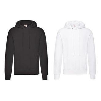Fruit Of The Loom Sweat &agrave; capuche opaque pour homme, 1 noir/1 blanc, L