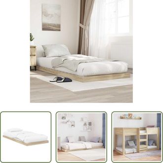 vidaXL Futonbett Rahmen - Bodenbettrahmen Sonoma 80 x 200 cm Holzwerkstoff