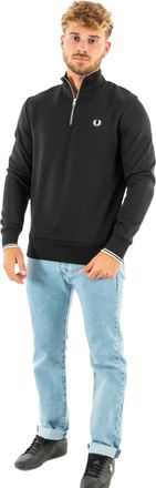 Fred Perry Half Zip Sweatshirt, Sweatshirt - XXL