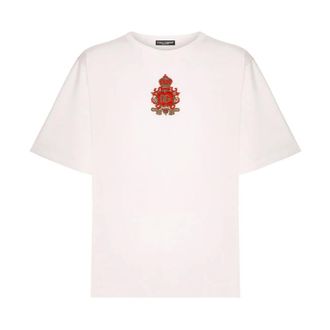 Dolce & Gabbana Homme, Tops, Rose, Taille: M T-shirt Casual en Coton Noir