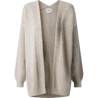 Pepe Jeans London Nica Cardigan en Tricot, Beige (Blanc Bougie), XL Femme