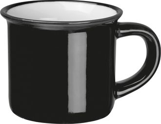 noTrash2003 4er Set Espressotassen im Retro Look Vintage Style aus Keramik mit 60 mL Nostalgielook (Schwarz (4))