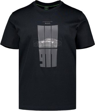 HUGO BOSS Herren T-Shirt schwarz Baumwolle