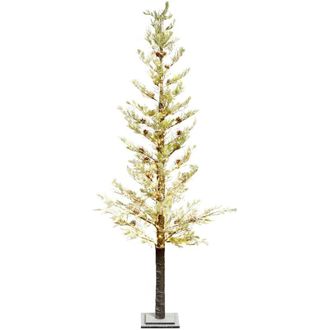 Beliani Gartendekoration LED GRENIVIK Weihnachtsbaum 245 cm Wei&szlig;