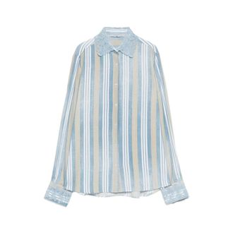 Ermanno Scervino Femme, Blouses et Chemises, Multicolore, Taille: 38 FR Chemise en dentelle ray&eacute;e