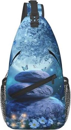 Generic Sacoche Tactique Roche lunaire galactique empil&eacute;e Casual Sac De Poitrine Multifonction Sac &agrave; Dos De Voyage pour Cyclisme Camping Randonn&eacute;e