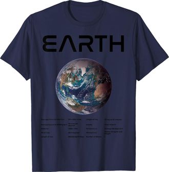 MathWare Nerdy Earth Astronomie Science Planets Solar System Facts Blk T-Shirt