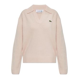 Lacoste 3D-gestrickter Kaschmir-Pullover mit Polokragen - - Knitwear - Damen - Rosa - L