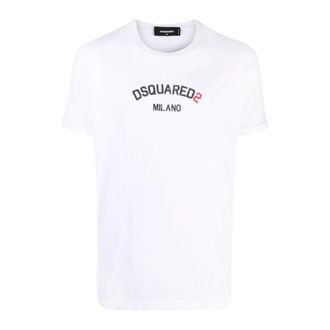 Dsquared2 Milano Grafik T-Shirt - - Tops - Herren - Wei&szlig; - M