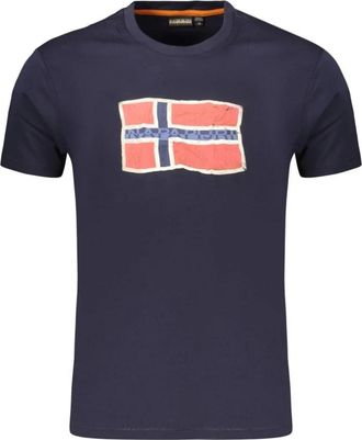Napapijri Homme, Tops, Bleu, Taille: XL Napapijri T-shirt Bleu Coton Homme