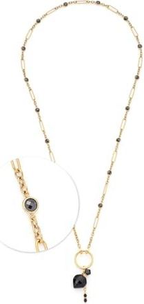 Leonardo Leonardo Jewels Collier Delica pour femme en acier inoxydable de couleur or avec fermoir mousqueton, longueur : 80 cm, 024439, 80 cm, Verre, Pas de ge