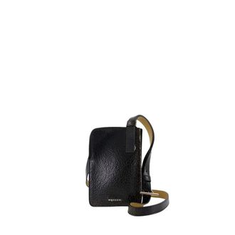 Alexander McQueen Gesprungene Leder Umh&auml;ngetasche in Schwarz - - Bags - Herren - Schwarzk - ONE SIZE