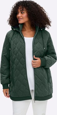 Sheego Blouson SHEEGO, Damen, Gr. 50, moos, 89% Polyester, 11% Polyamid, unifarben, Jacken Blouson, Topseller