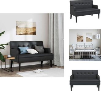 vidaXL Sitzbank mit R&uuml;ckenlehne Schwarz 112x65,5x75 cm Kunstleder - Bank - B&auml;nke - Sitzbank - Innenbank