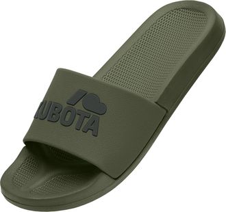 Kubota Basic Badelatschen Herren & Damen - Rutschfest Badeschuhe - Flip Flops f&uuml;r Sauna & Strand - Leichte Hausschuhe - Khaki 45