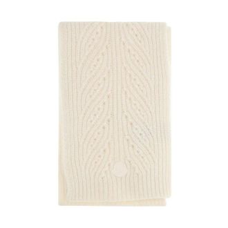 Moncler &Eacute;charpe en maille avec d&eacute;tails en dentelle - Femme - Accessoires - Beige - Taille: ONE Size