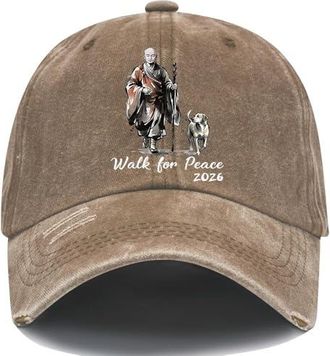 Generic Casquette de marche de la paix, casquette de baseball r&eacute;tro pour homme et femme, kaki, Taille unique