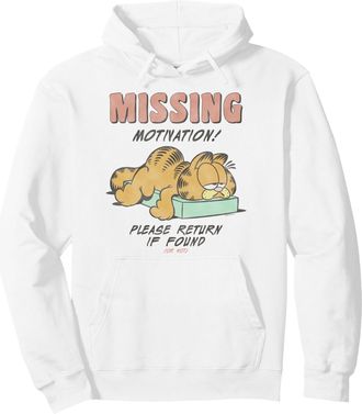 Garfield Missing Motivation Lazy Day Vintage Cartoon Cat Pullover Hoodie