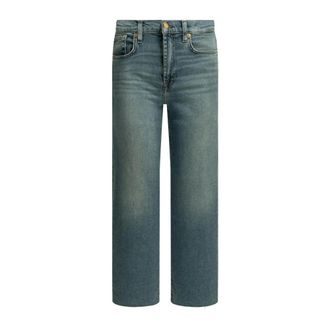 7 For All Mankind Wide Leg Cropped Jeans - - Jeans - Damen - Blau - W27