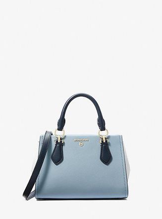 Michael Kors MK Umhängetasche Marilyn Small Aus Saffianleder In Blockfarben - Navybl/weiss/blbl(Blau) - Michael Kors