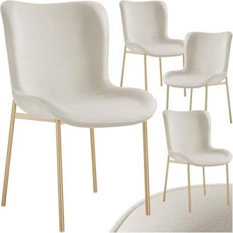 TecTake Lot de 4 chaises de salle à manger rembourrées en tissu velours pour cuisine, salon, table à manger, coiffeuse, fauteuil à cocktail, chaise de salle à