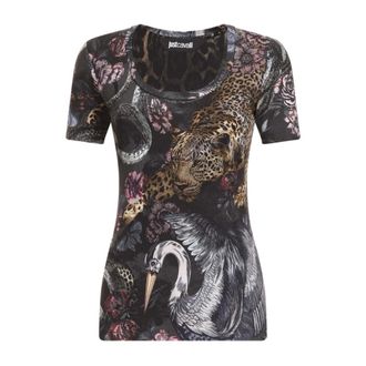 Roberto Cavalli Gemustertes T-Shirt - - Tops - Damen - Mehrfarbig - M