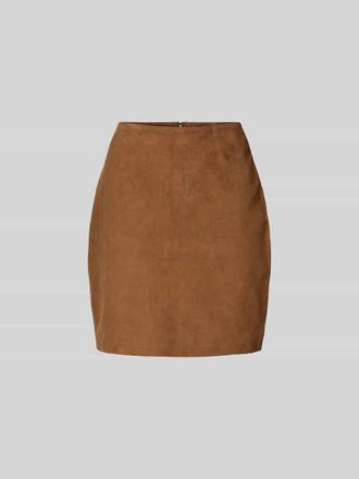 Rotate Minirock aus echtem Ziegenvelours