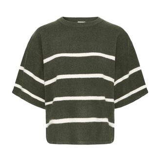 Ichi Gr&uuml;ner Mandelmilch Strickpullover - - Knitwear - Damen - Mehrfarbig - L