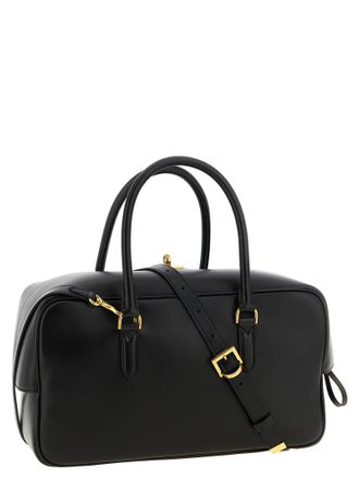 Balenciaga Lambskin Leather Top Handle Bag - Black