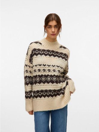 Vero Moda Strickpullover VMAMPLE LS HIGH NECK PULLOVER BOO