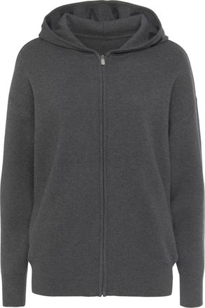 Elbsand Damen Strickjacke mit Kapuze, Langarm, Grau