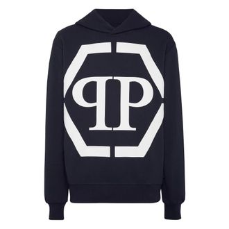 Philipp Plein Hoodie Sweatshirt Hexagon - - Sweatshirts & Hoodies - Herren - Blau - XL