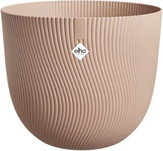 ELHO Sereh Rund 25 - Blumentopf f&uuml;r Innen und Au&szlig;en - 100% recyceltes Plastik - &Oslash; 24.5 x H 21 cm - Braun/K&uuml;hler Ton