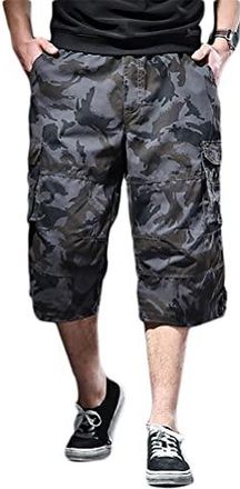Onsoyours Hommes Cargo Shorts en Coton Bermuda Pantalon 3/4 Pantacourt Casual Multipoches Décontracté Eté Hommes Short de Sport Court Pantalon C Camouflage XXL